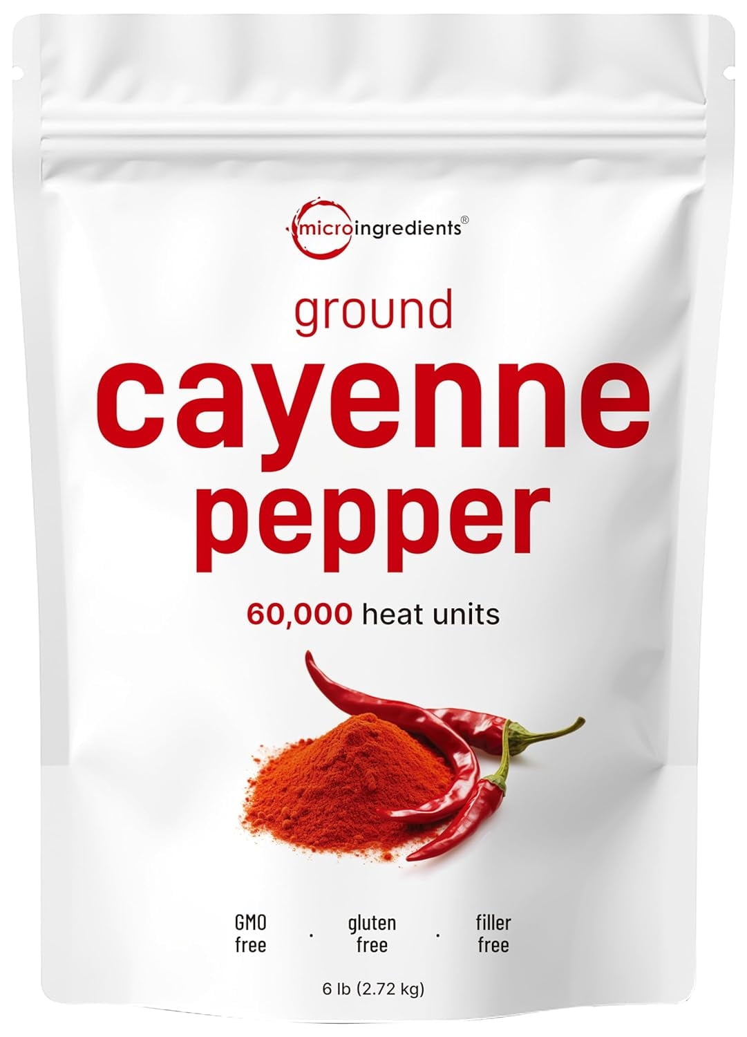 Micro Ingredients Ground Cayenne Pepper Powder, 6lbs (60,000 SHU Heat ...