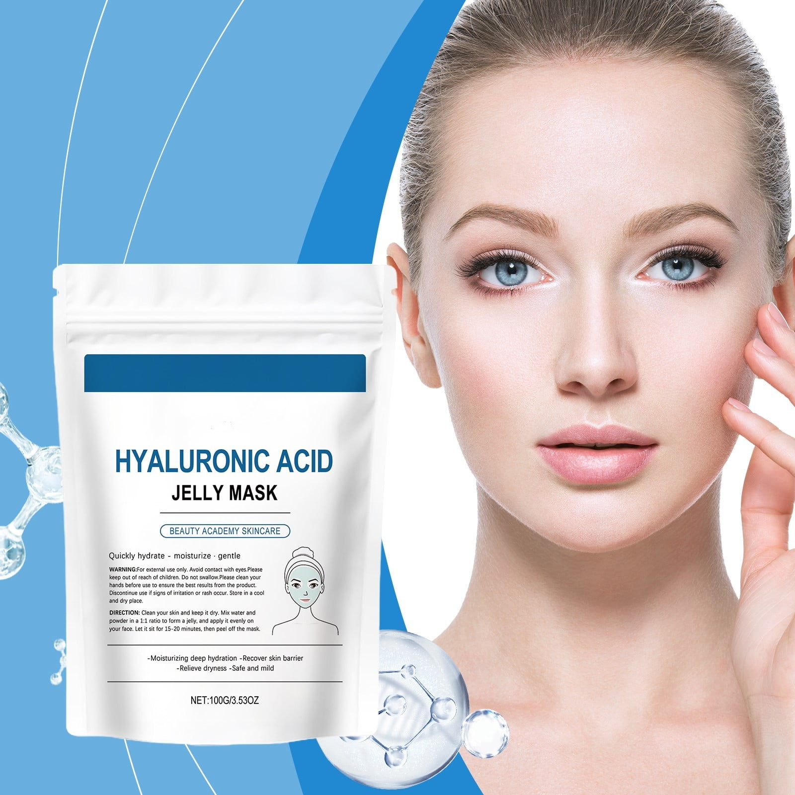 Micro Ingredients Hyaluronic Acid Powder, DIY Facial Serum, Skin Hydration Care Formula ...