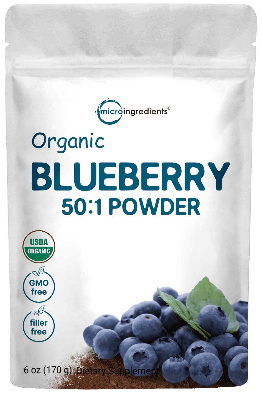 Micro Ingredients Organic Blueberry Extract Powder, 50:1, 6oz ...