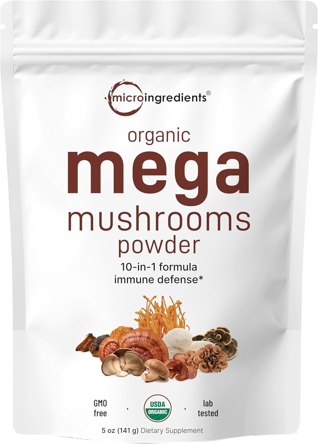 Micro Ingredients Organic Mega 10-in-1 Mushroom Complex Powder, 5 Ounce ...
