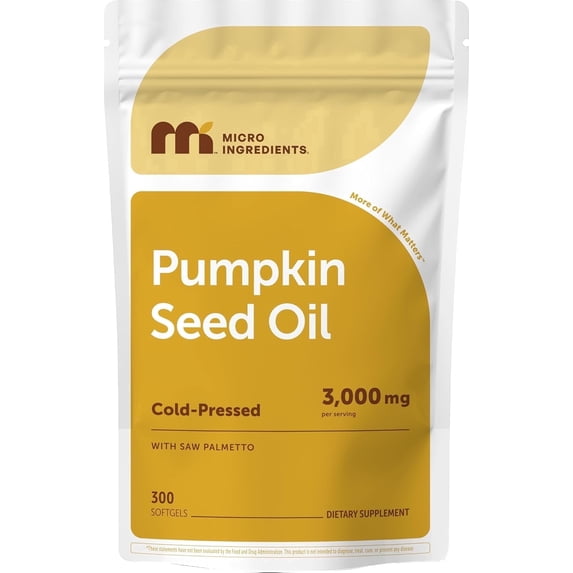MICROINGREDIENTS Pumpkin Seed Oil Softgels, Cold Pressed, with Saw ...
