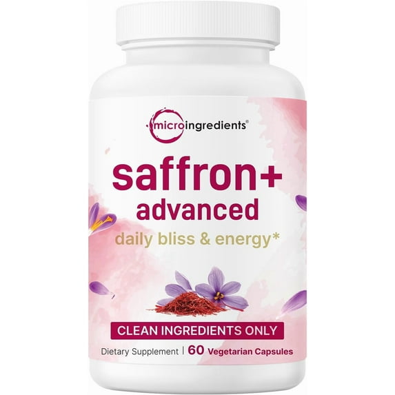 Micro Ingredients Saffron+ Advanced, 60 Veggie Capsules | 10-in-1 ...