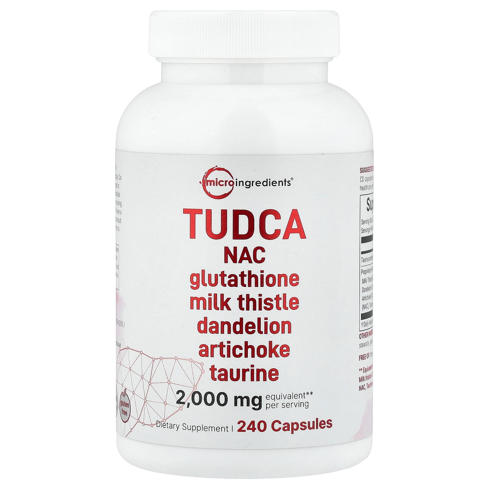 Micro Ingredients TUDCA, 240 Capsules - Walmart.com