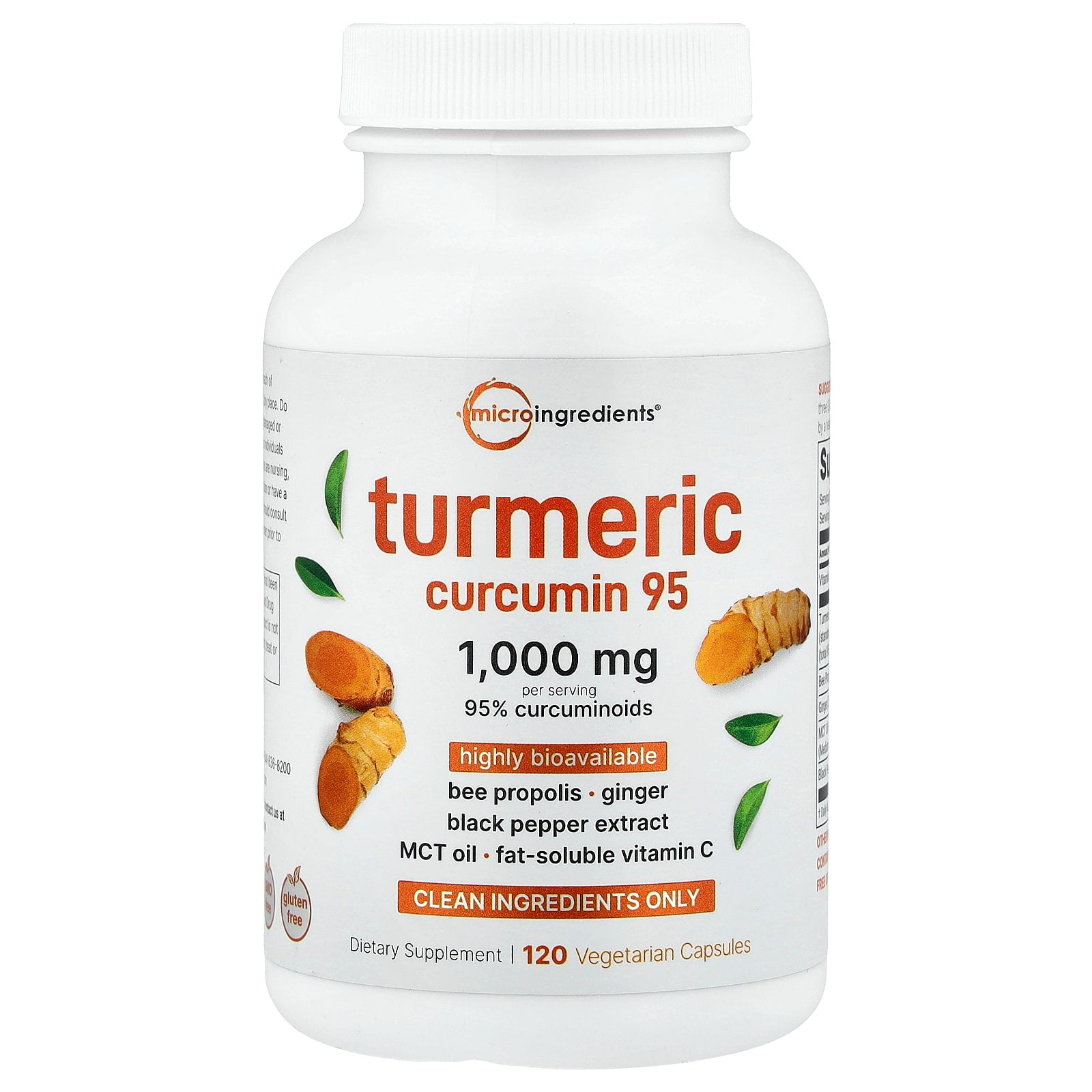 Micro Ingredients Turmeric Curcumin 95, 120 Vegetarian Capsules ...