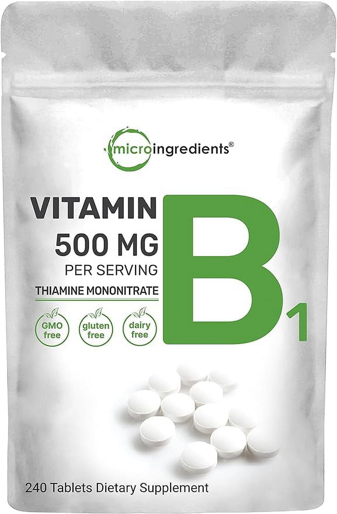 Micro Ingredients Vitamin B1 500mg Per Serving, 240 Tablets | Vitamin ...