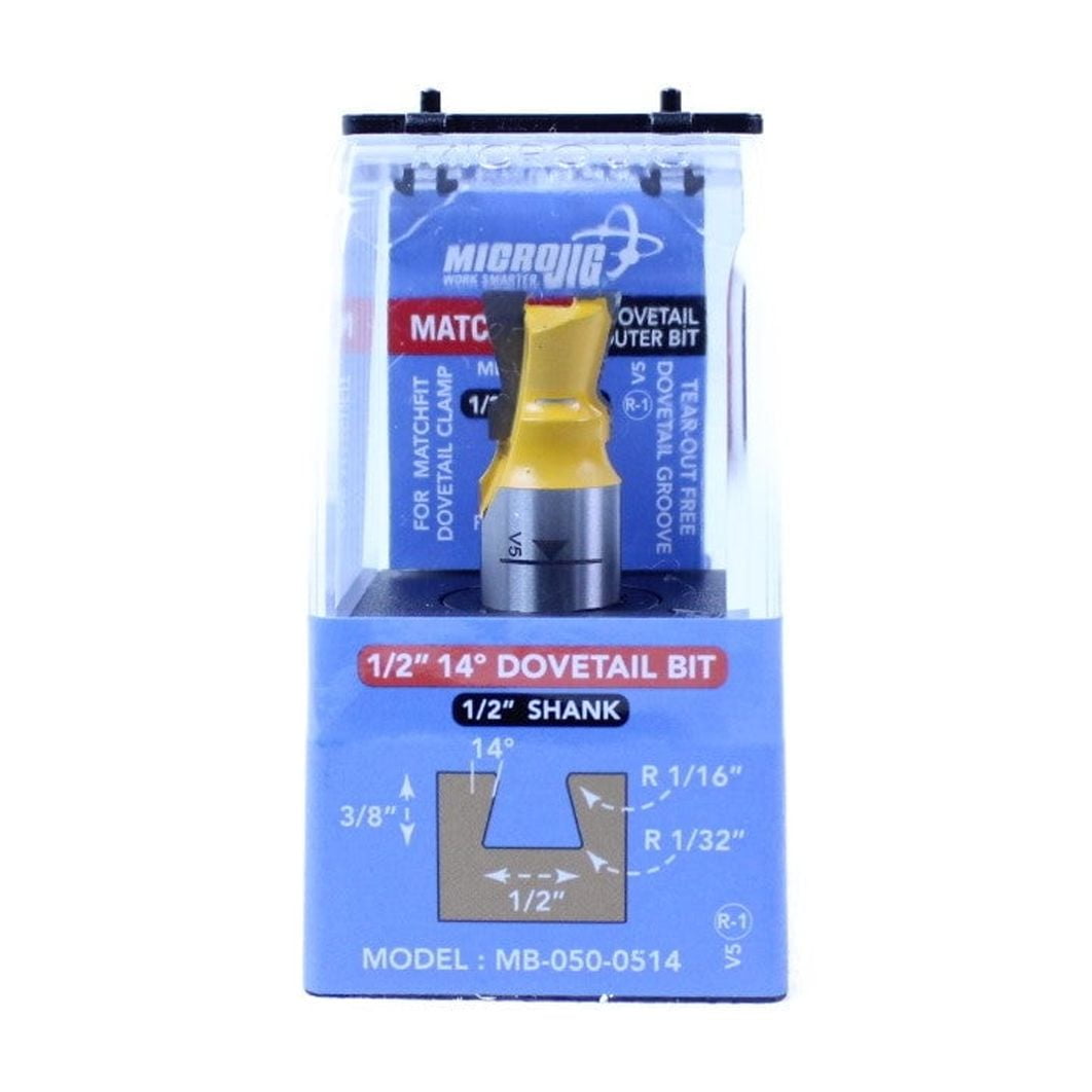 Microjig Matchfit Dovetail Router Bit 1/2In Shank - Walmart.com