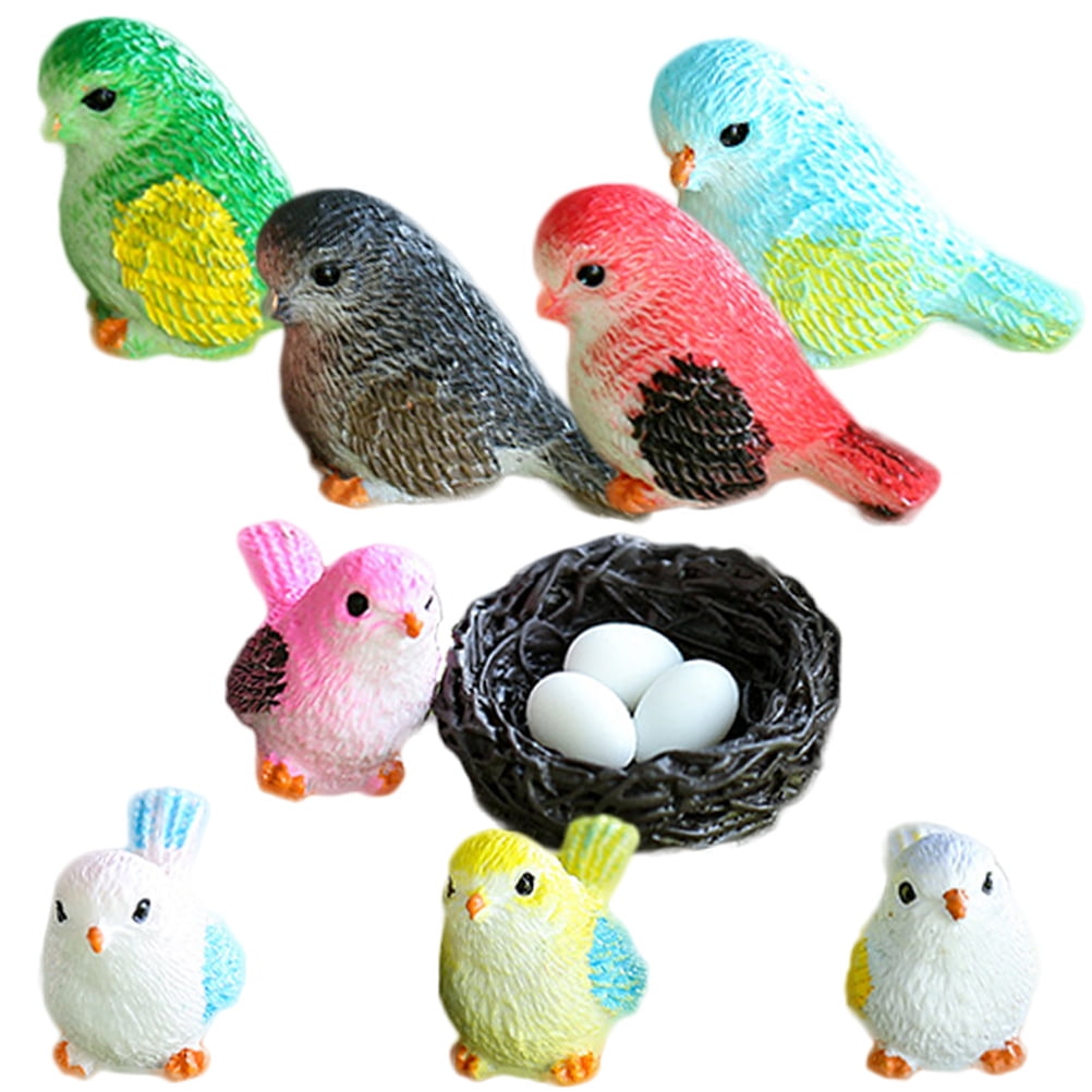 Landscape Bird Decorative Miniature Birds Resin Figure Easter Figurine ...