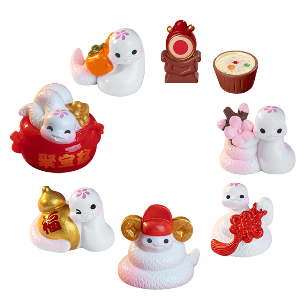 Micro Landscape Snake Statue Cake Topper Figurines Mini Christmas ...