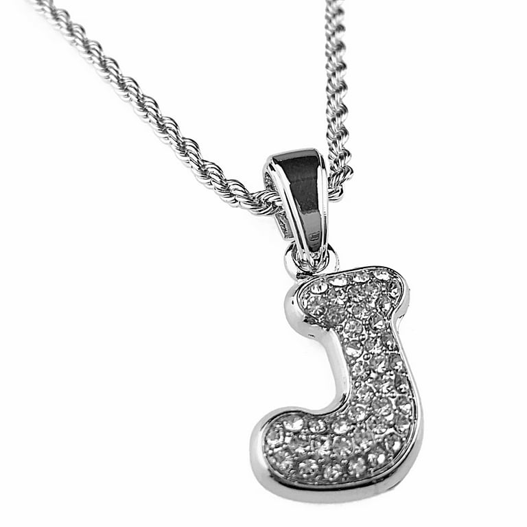 Micro Letter J Rope Chain Initial Pendant Monogram Hip Hop Micro Letter J Rope Chain Initial Pendant Monogram Hip Hop