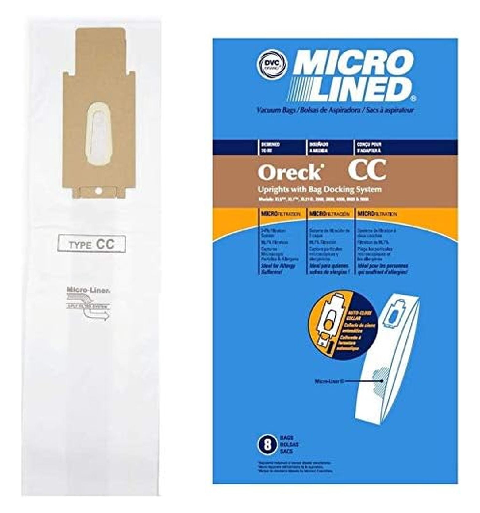 Micro-Lined Paper Replacement Bags For Oreck Style CC Fits Upright ...