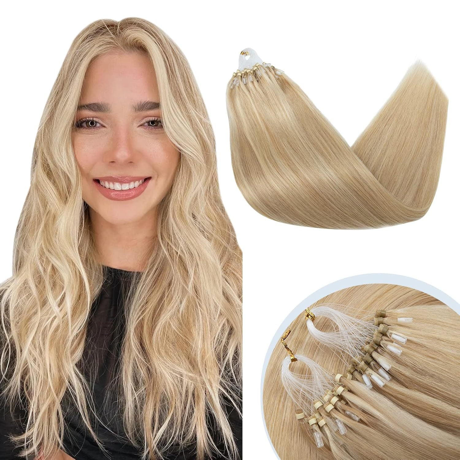 Micro Loop Hair Extension Microbead Human Hair Extension Micro Link ...