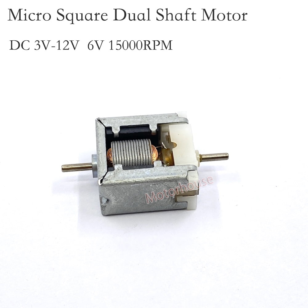 Micro Mini 020SA 18mm Square Bare DC Motor 3V-9V High Speed 1.5mm Dual ...