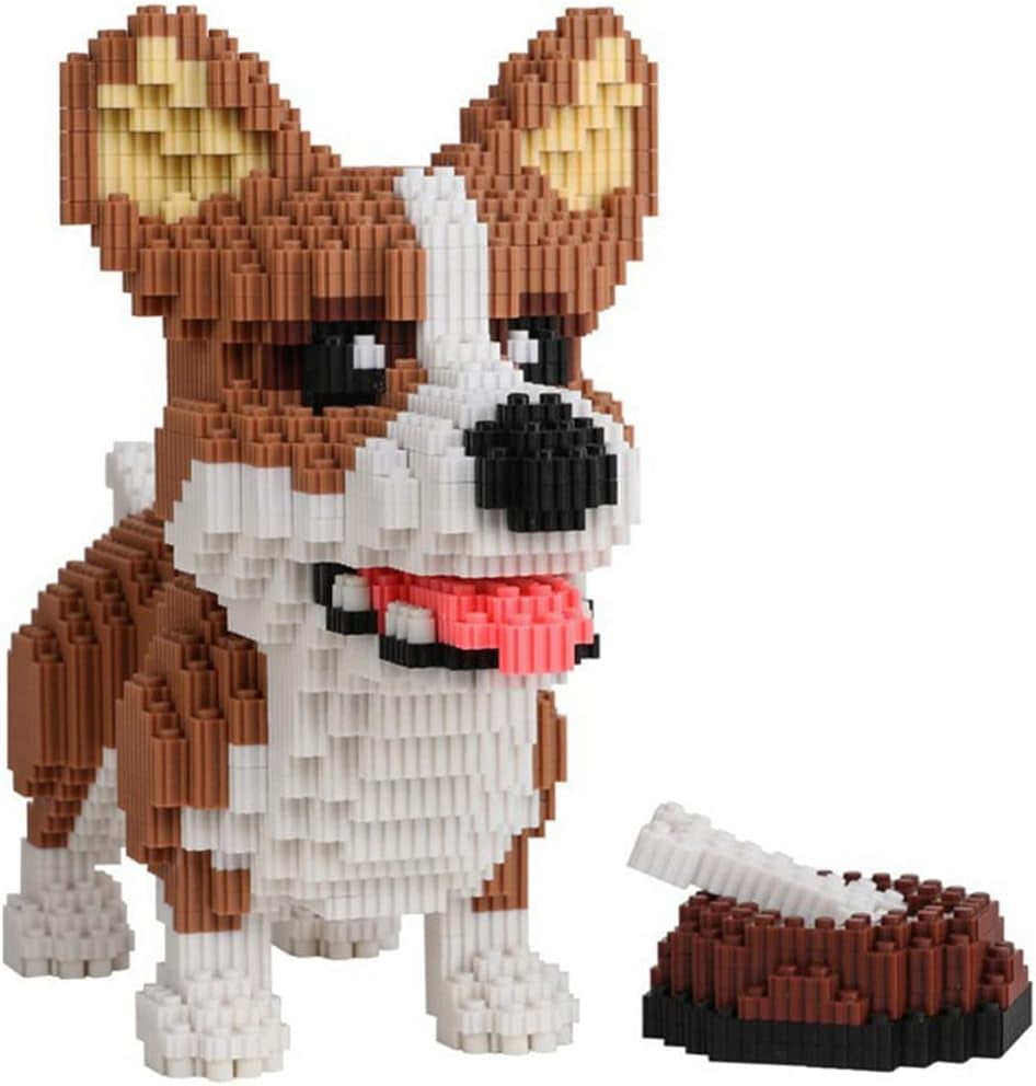 Micro Mini Blocks Dog Building Animal Set DIY 3D Building Toy Bricks ...