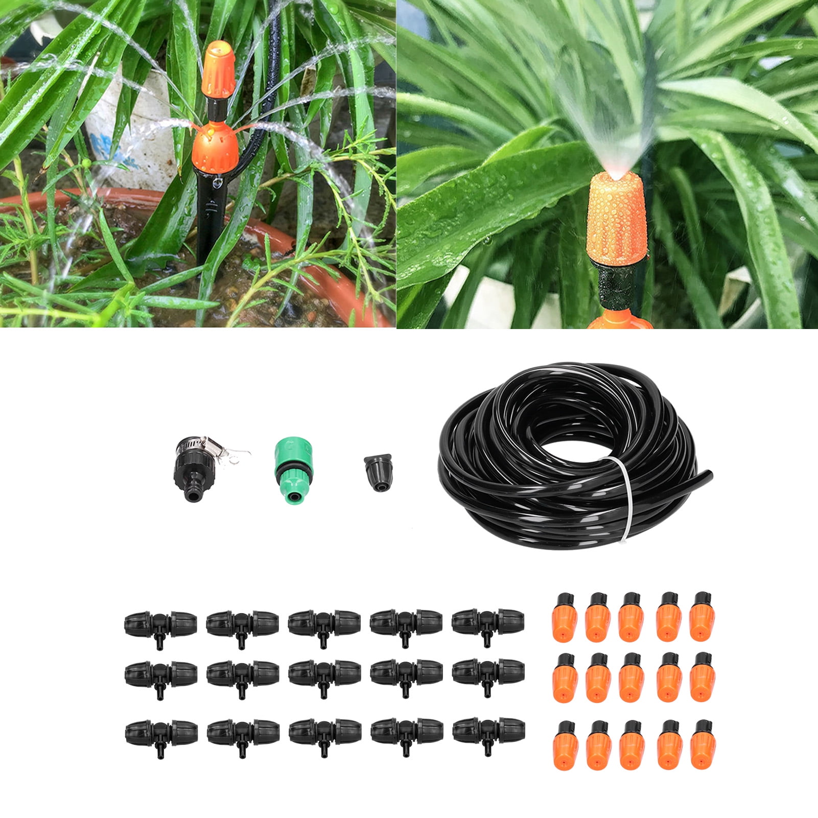 Micro Misting Irrigation Kit For Plants, 15m Tubing, Automatic Watering ...