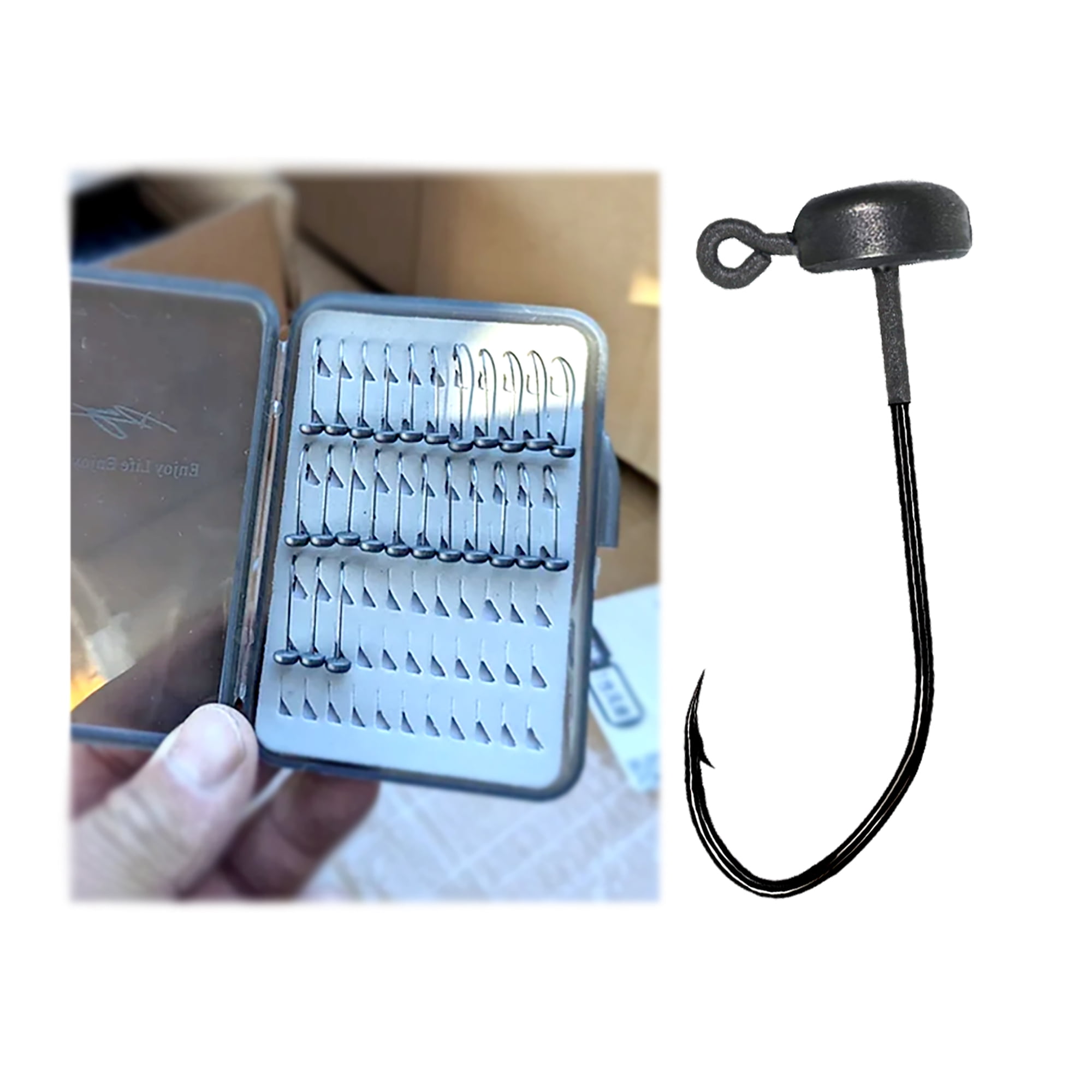 Micro Ned Rig Jig Heads ,25pc/Case Finesse Shroom Head Jig Hooks for ...