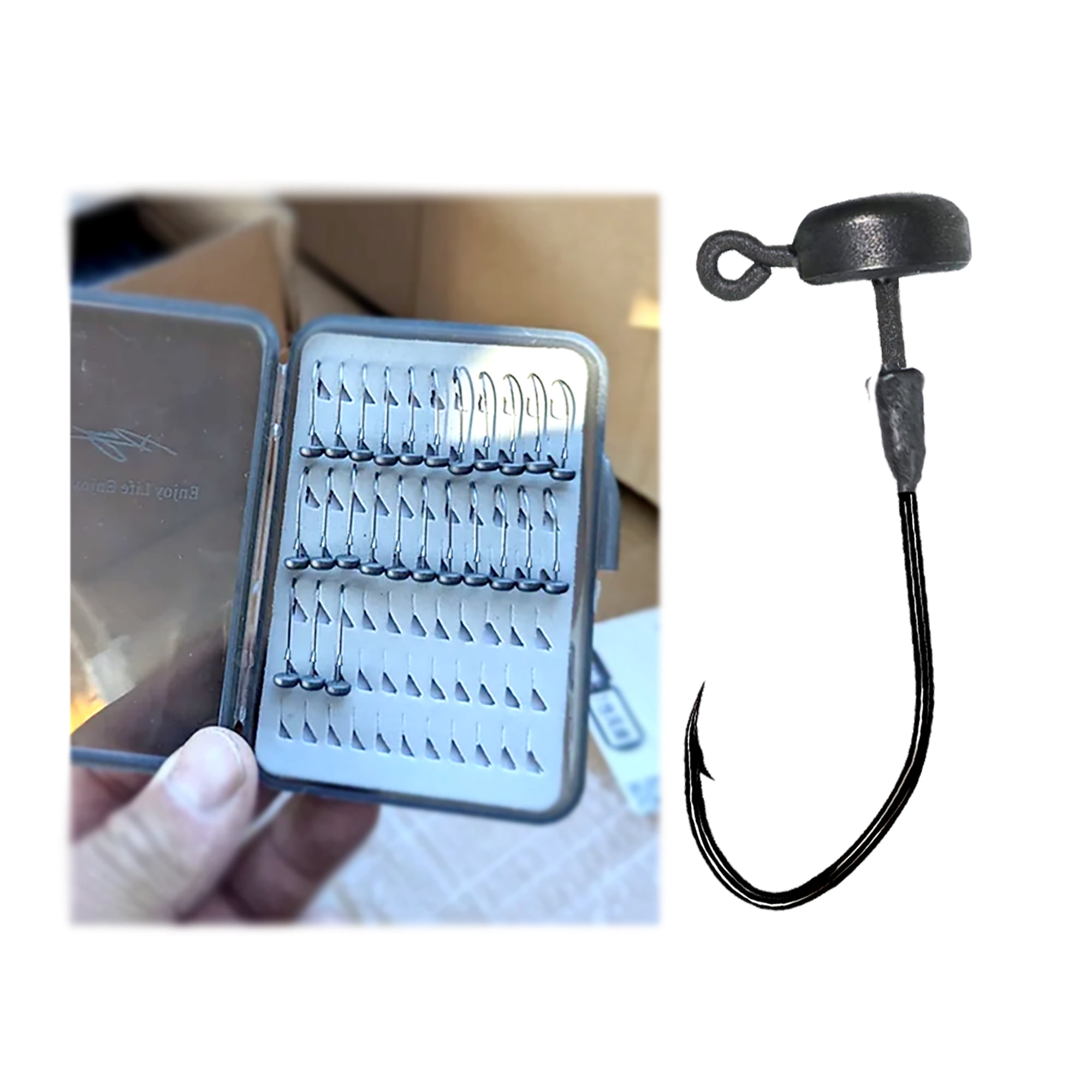 Micro Ned Rig Jig Heads ,25pc/Case Finesse Shroom Head Jig Hooks for ...