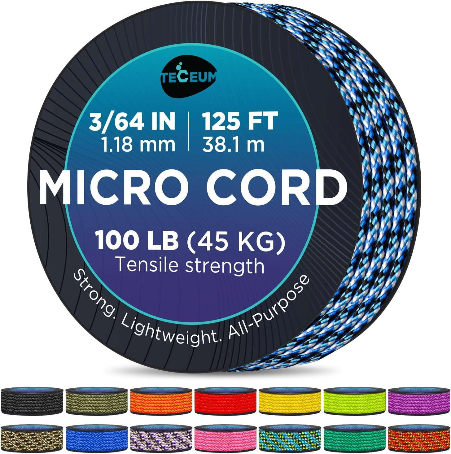 Micro Paracord – 1.18 mm X 125 ft – Micro Utility Cord – Thin Braided ...