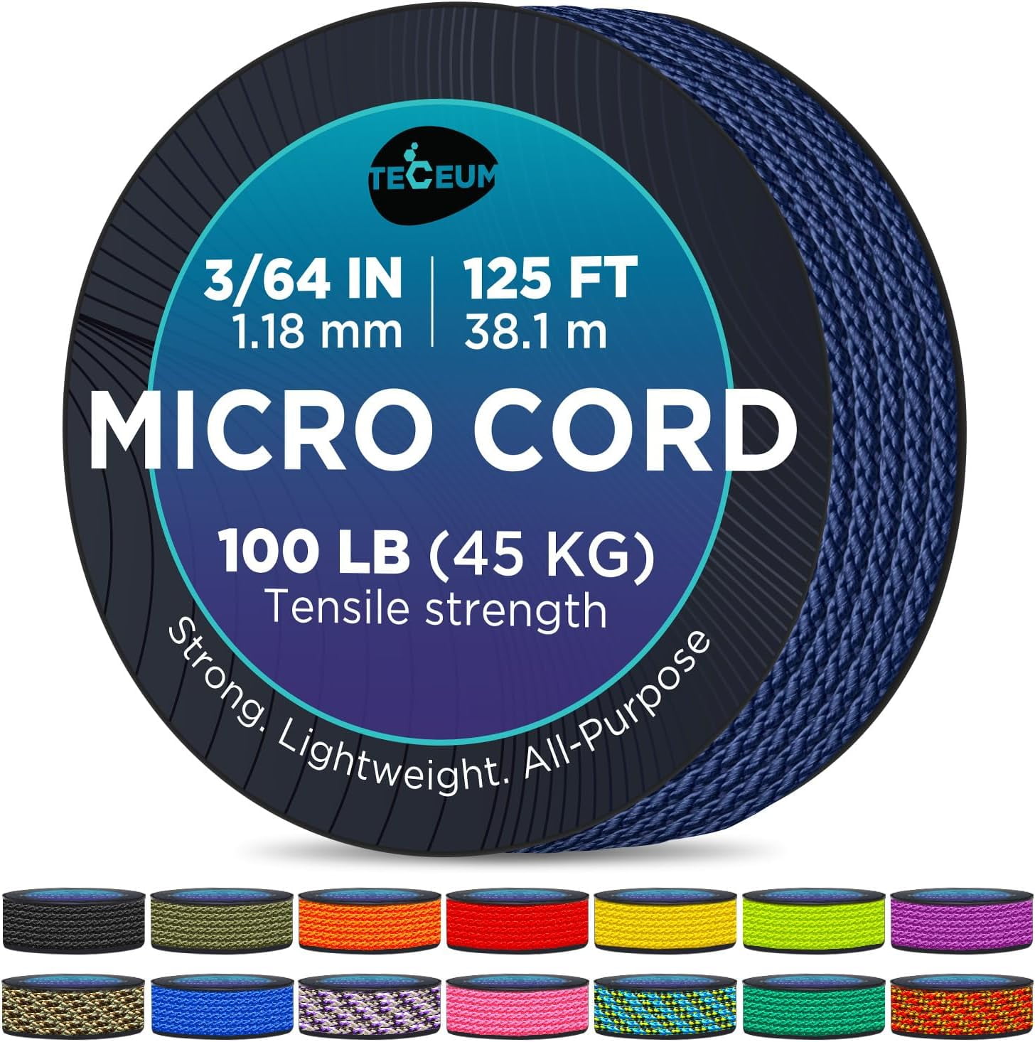 Micro Paracord – 1.18 mm X 125 ft – Micro Utility Cord – Thin Braided ...
