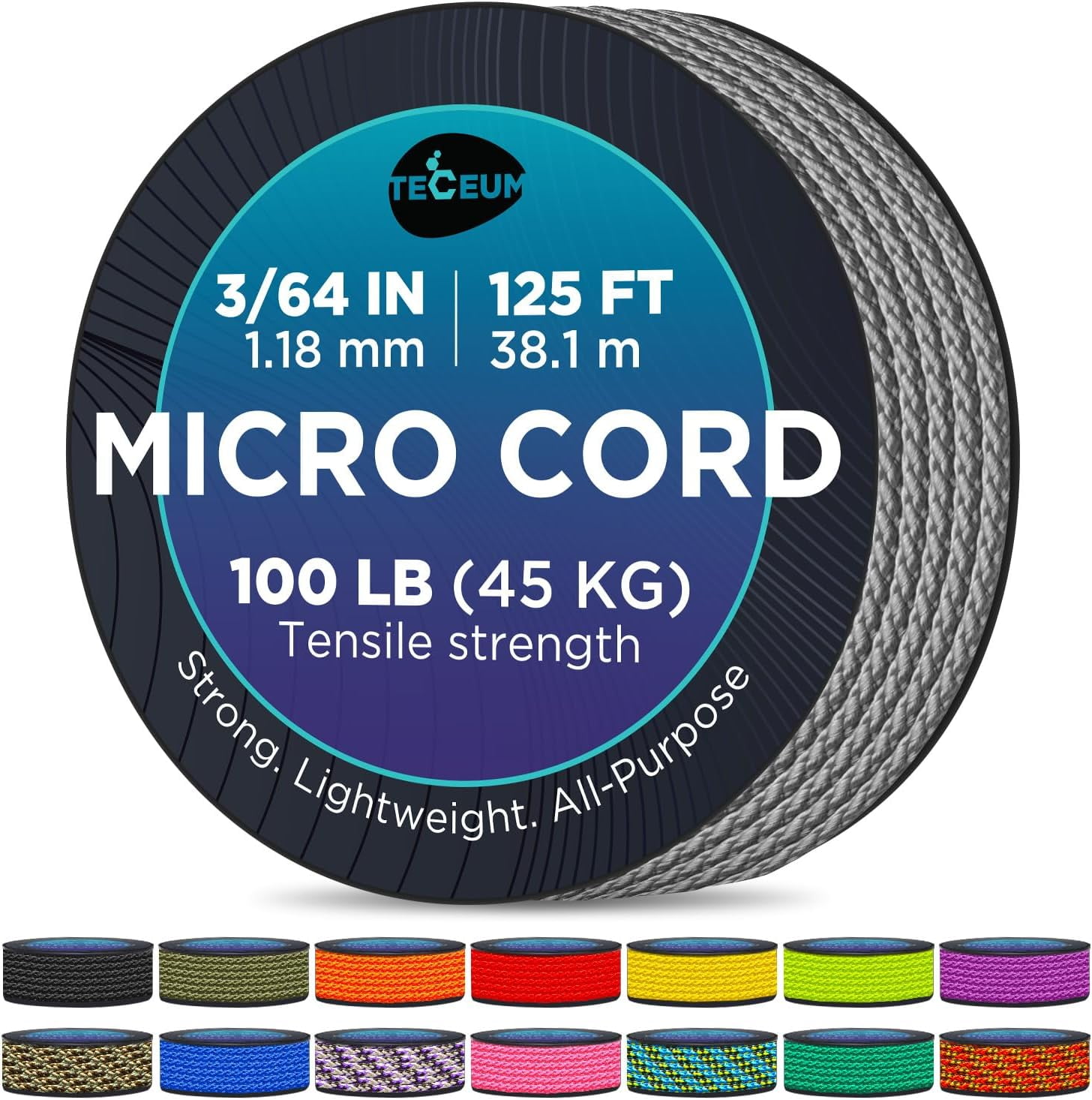 Micro Paracord – 1.18 mm X 125 ft – Micro Utility Cord – Thin Braided ...