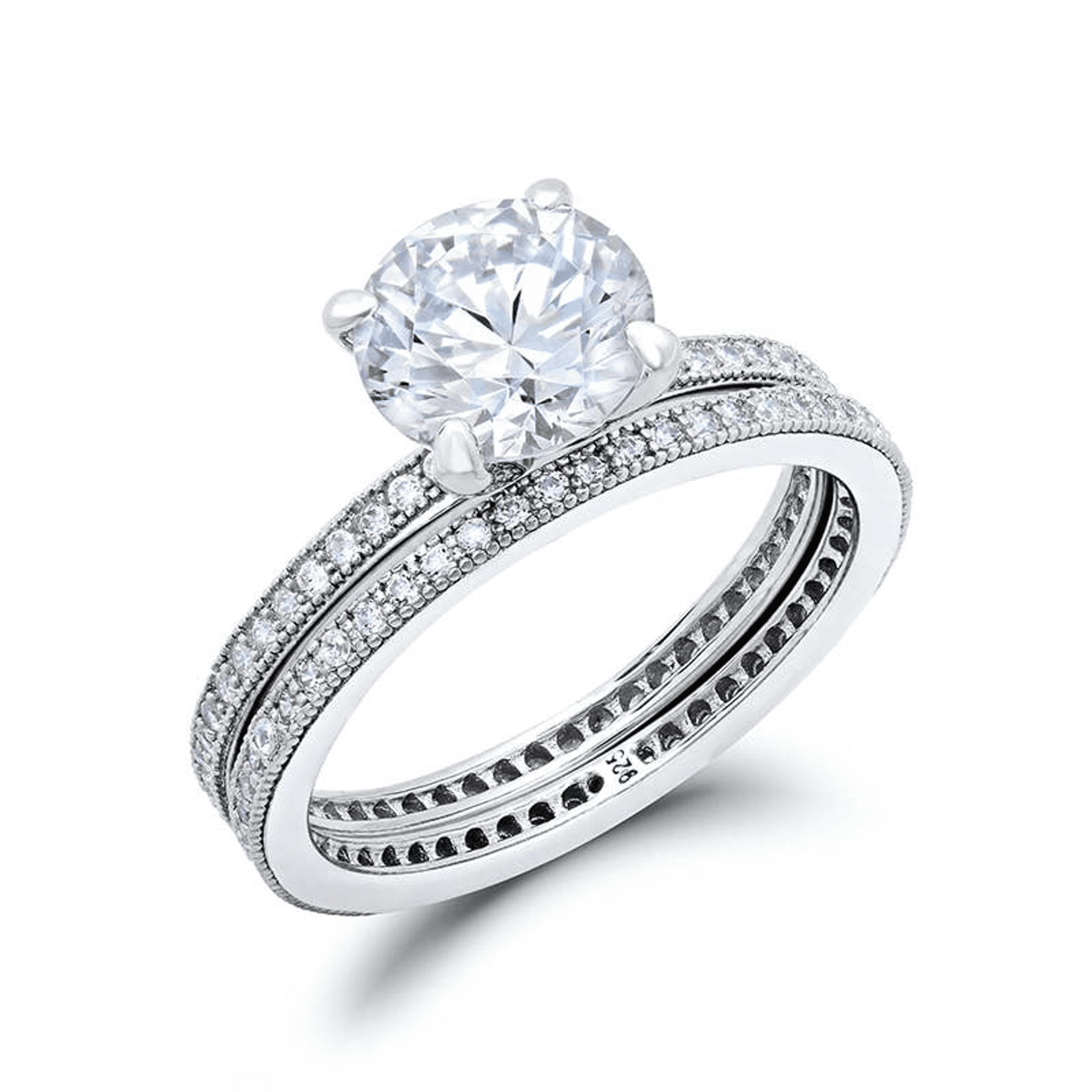 Micro Pave Engagement Ring[ XR-0204 ] - Walmart.com