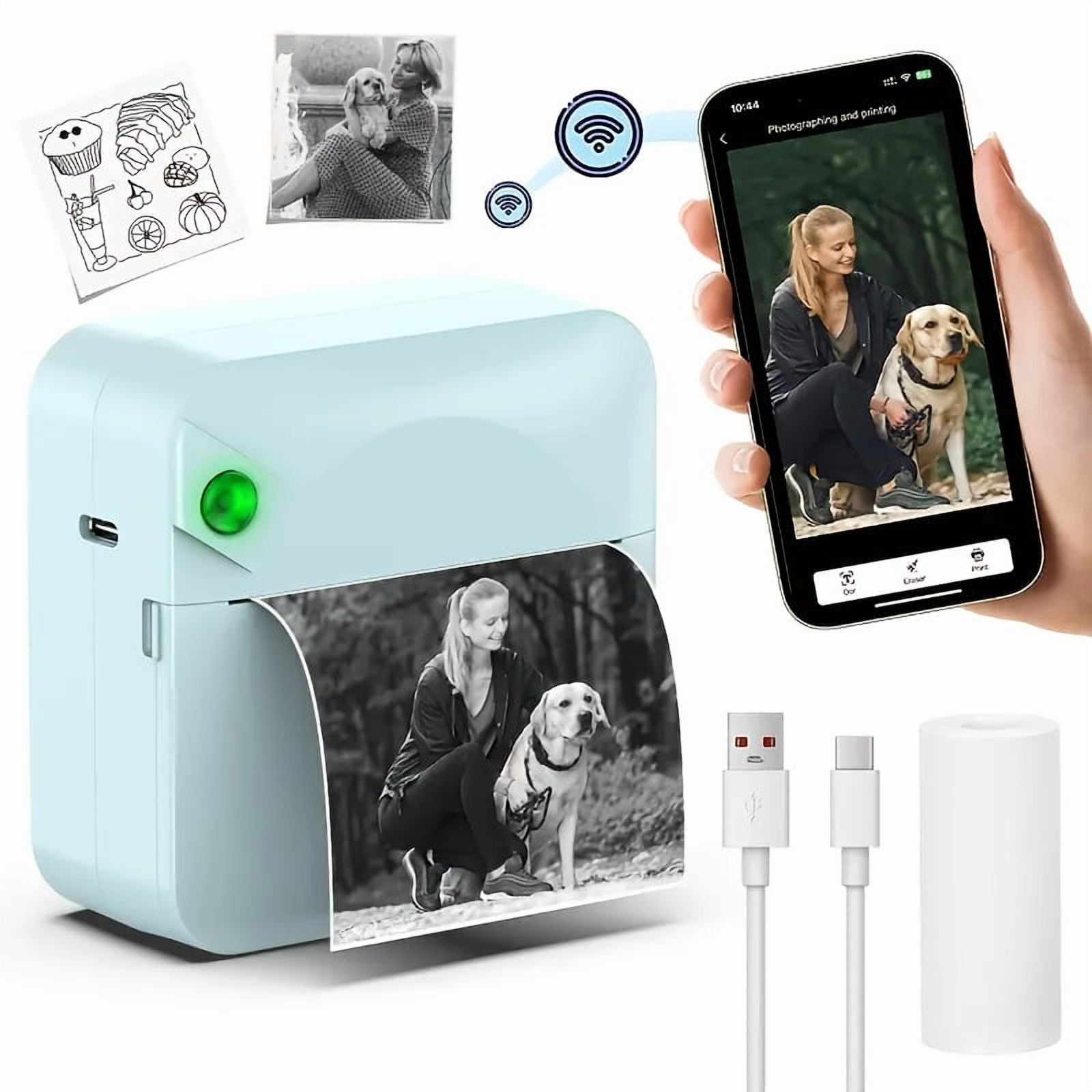 Micro Printer, Pocket Printer, Inkless Sticker Thermal Printer ...