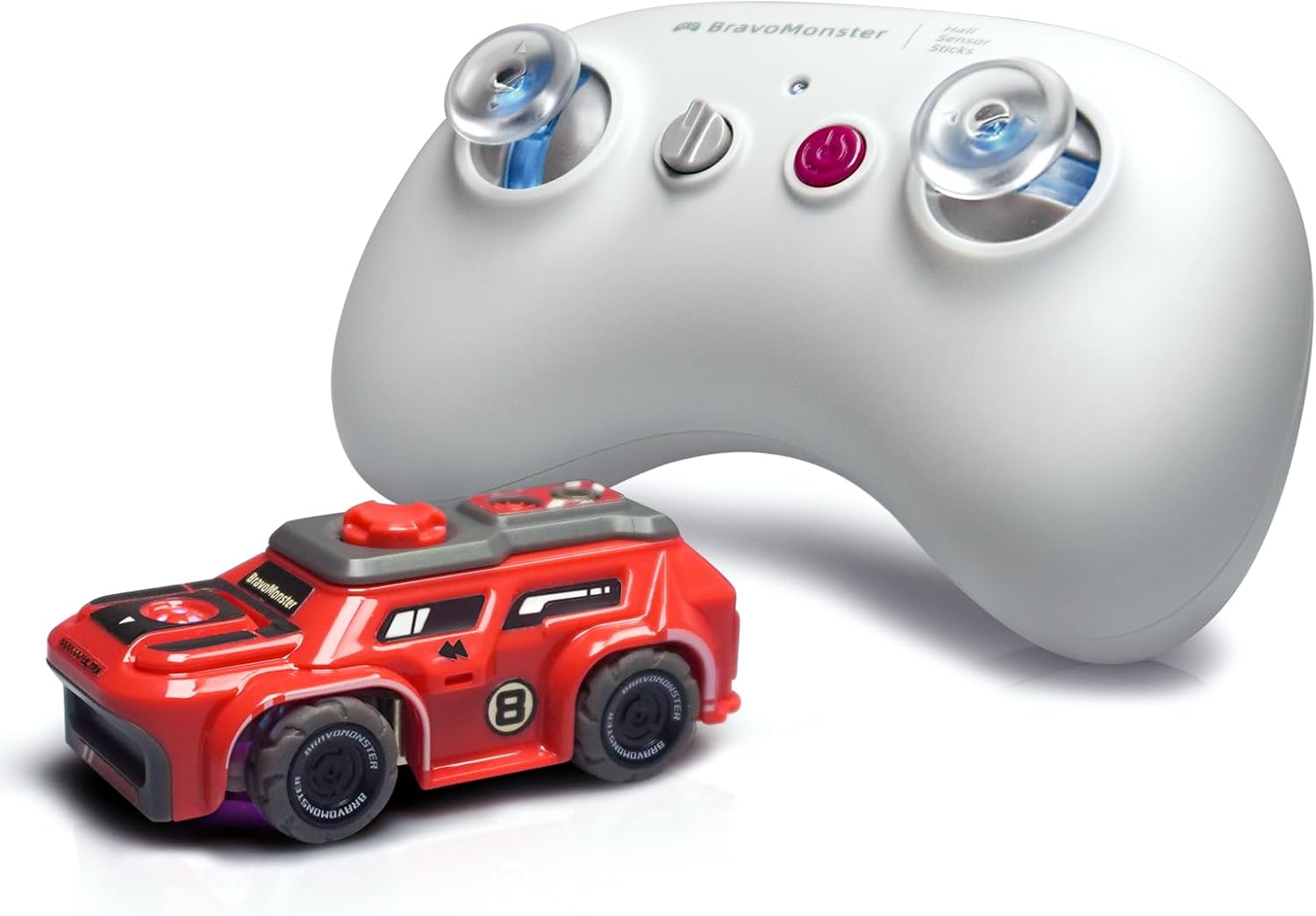 Micro RC Car 1:72 Full Proportional Hall Sensor Mini Remote Control ...