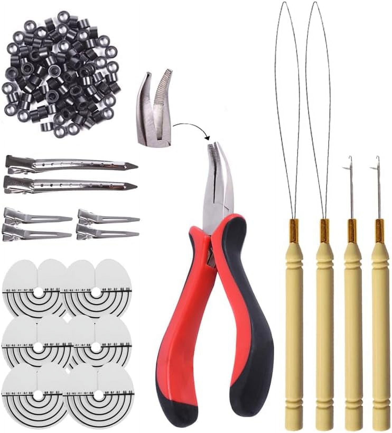 Micro Ring Link Hair and Feather Extensions Tools Kit for Hair ...