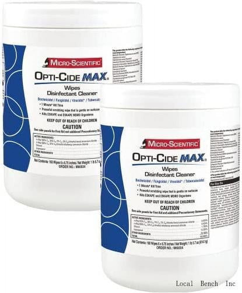 Micro-Scientific Opti-Cide Max, 2 Pack 320 Antibacterial Cleaning ...