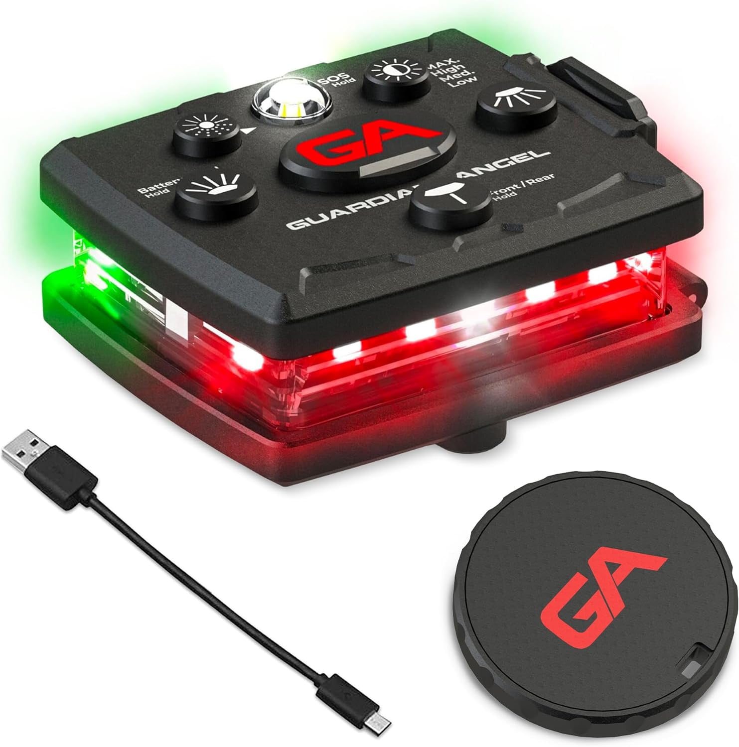 Micro Series Safety Lights, Beacon Device (Red Front & Green Rear ...