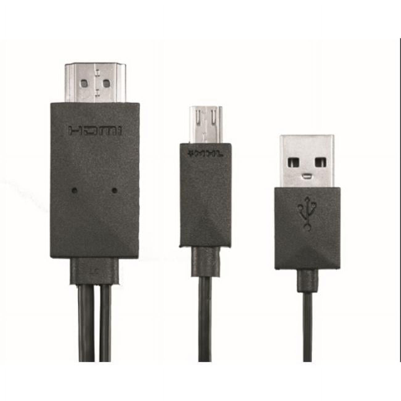 Micro USB 11 Pin Male to HDMI MHL Male 10 ft. Black Cable - Walmart.com
