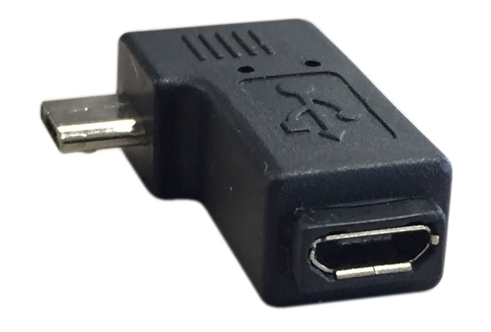 Micro USB-B Male to Micro USB-B Female Right Angle Adapter - Walmart.com