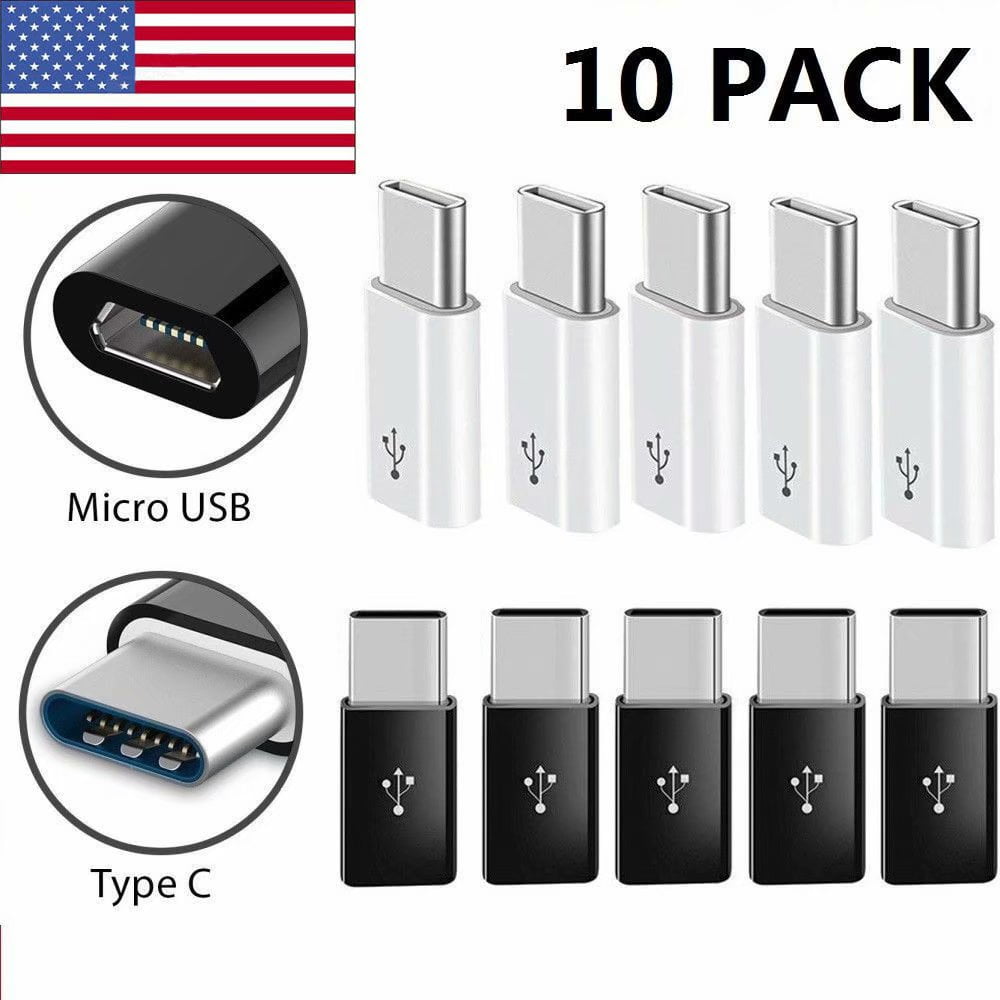 Micro USB to USB C Adapter 10 Pack Converter Micro USB to Type C USB ...