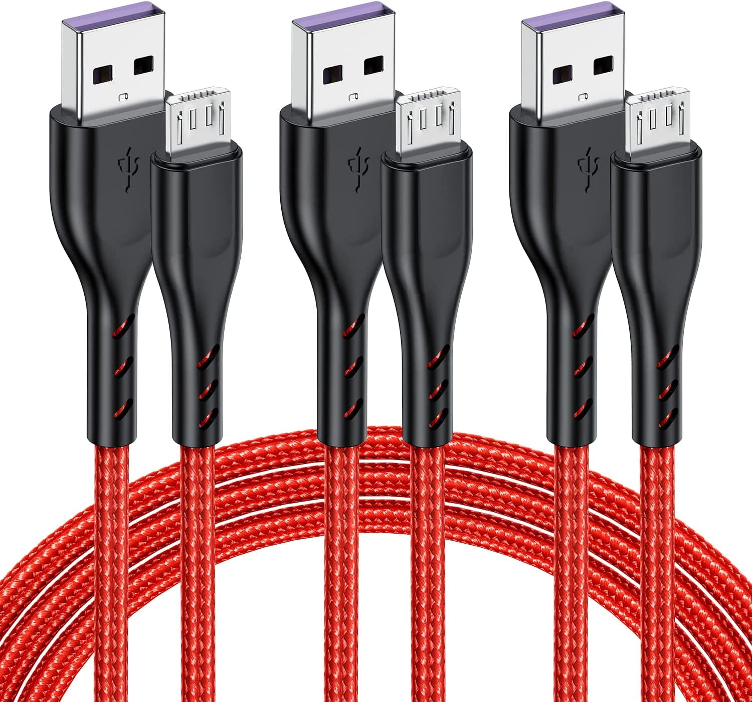 Micro USB Cable 3Ft 3 Pack. 3 Feet Android Charger Cable. Durable ...