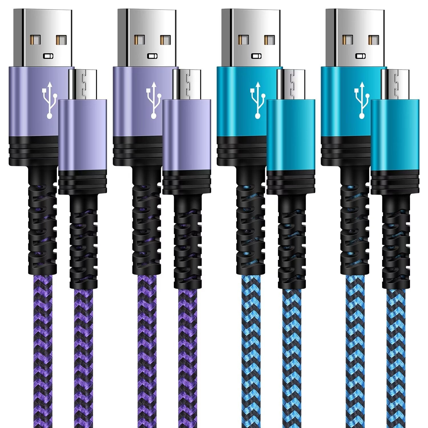 Micro USB Cable 6ft 4 Pack,HopePow Micro Android Charging Cable Nylon ...