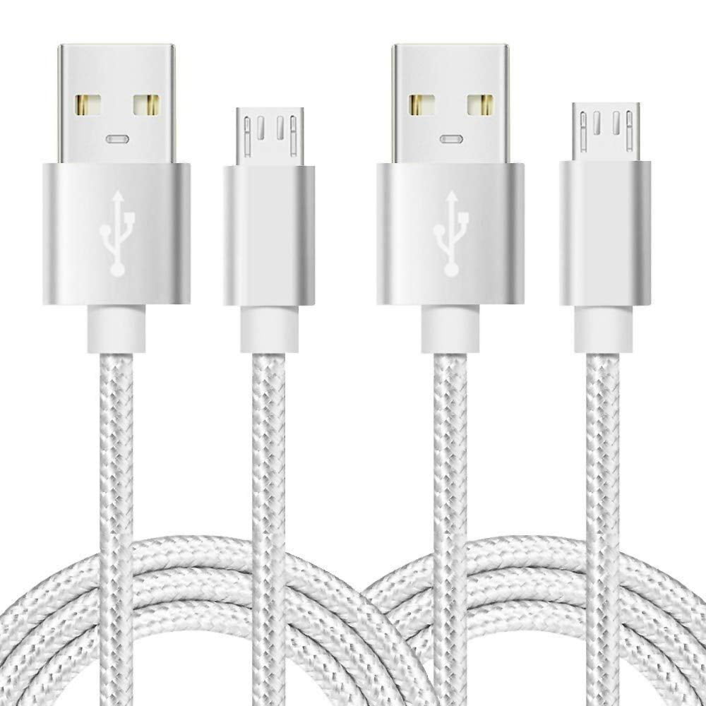 Micro USB Cable Android Charger, 2 Pack 6FT/2M Durable Nylon-Braided ...