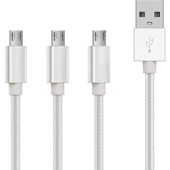 Micro USB Cable Android Charger 3-Pack 10 FEET [NYLON BRAIDED] Extra ...