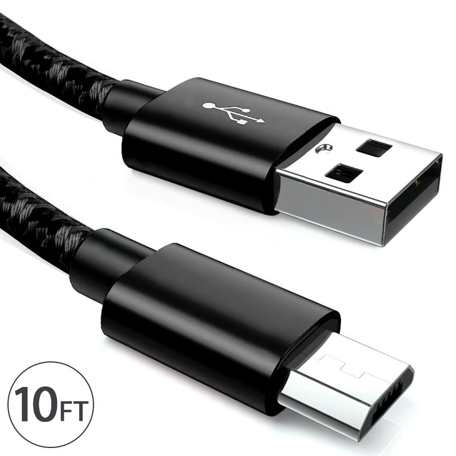 Micro USB Cable, Borz 10FT Nylon Braided High-Speed Micro USB Charging ...