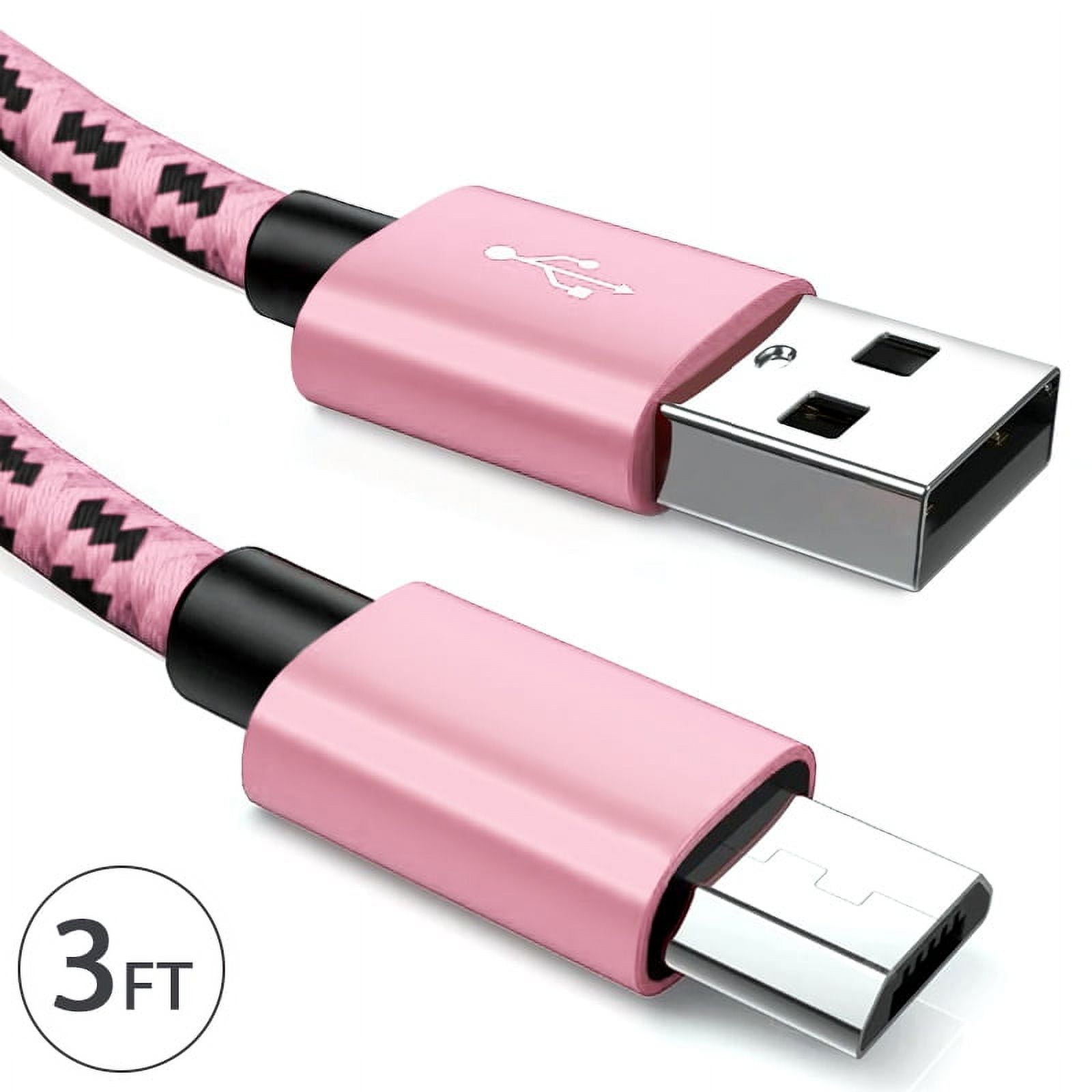 Micro USB Cable, Borz 3FT Nylon Braided High-Speed Micro USB Charging ...