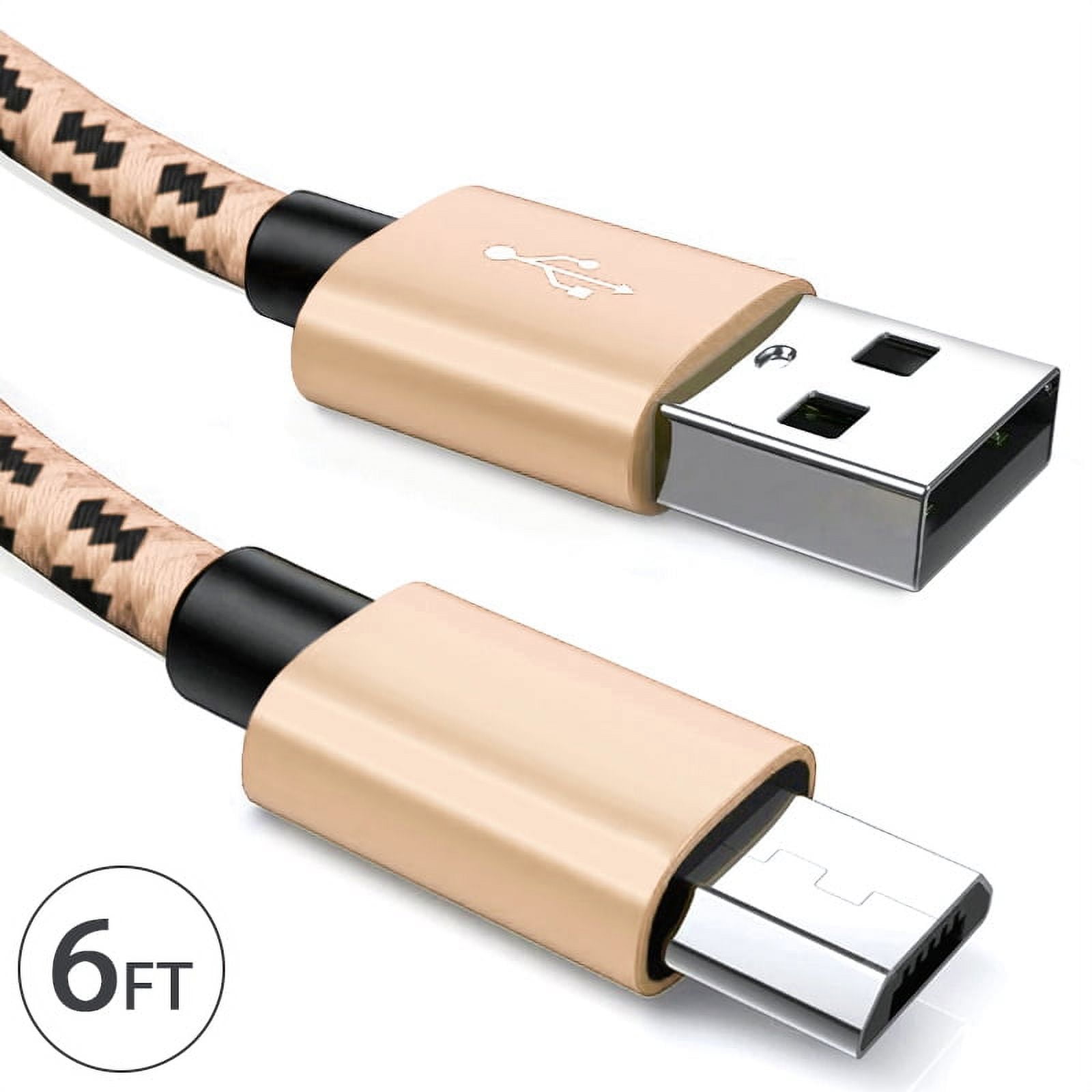 Micro USB Cable, Borz 6FT Nylon Braided High-Speed Micro USB Charging ...