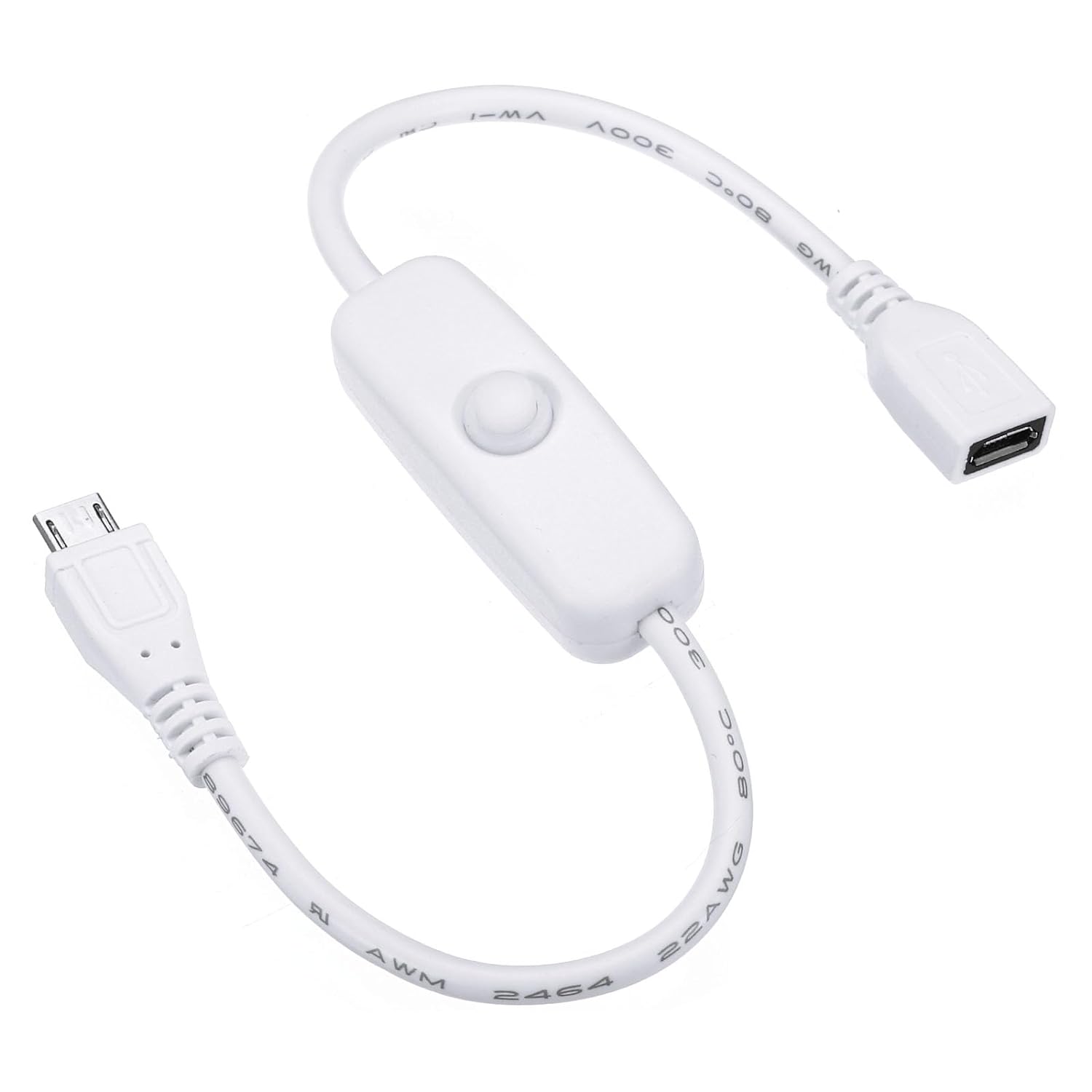Micro-USB Extension Cable with ON/Off Switch, Female to Male Extension ...
