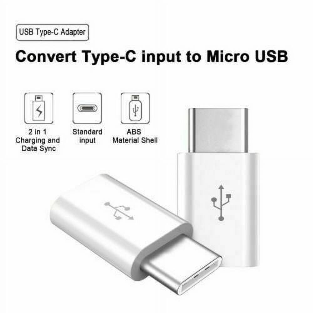 Micro USB Female to Type C Male Adapter Converter Micro-B to USB-C ...