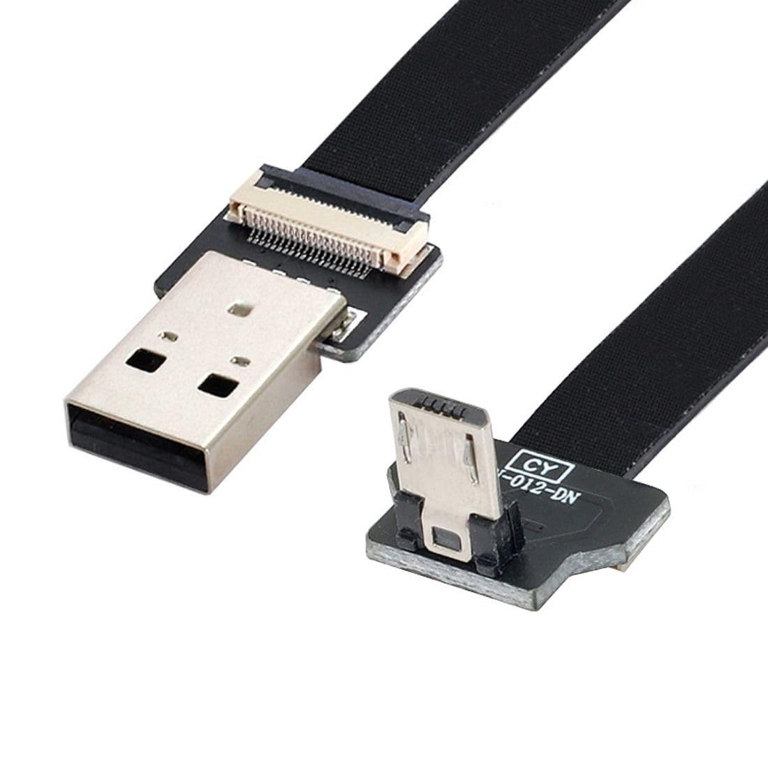 Micro USB Flat Cable USB 2.0 Male to Micro USB Male 90 Degree Down ...