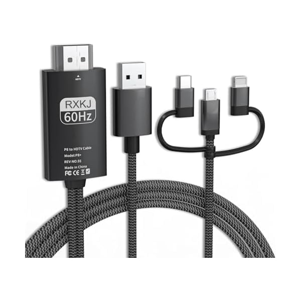 Micro USB to HDMI，USB-C to HDMI Cable Phone to tv Adapter Android High ...