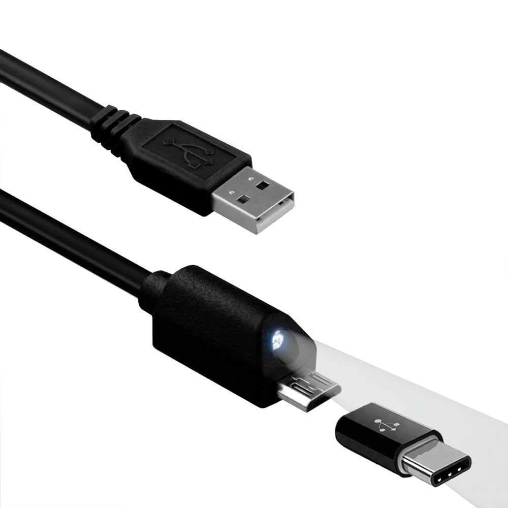 Micro-USB and USB-C 2-in-1 6ft Long USB Cable for TCL 50 XE NXTPAPER 5G ...