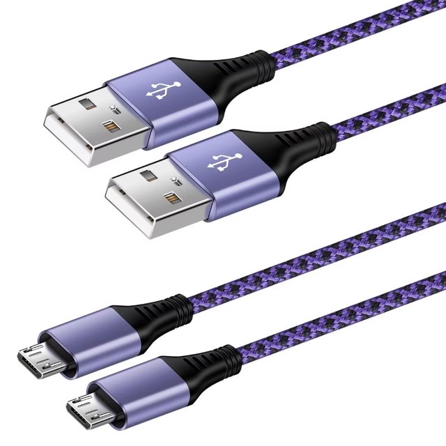 Micro Usb Cable 6ft 2 Pack,ABCPOW Android Cable Nylon Braided Micro USB ...