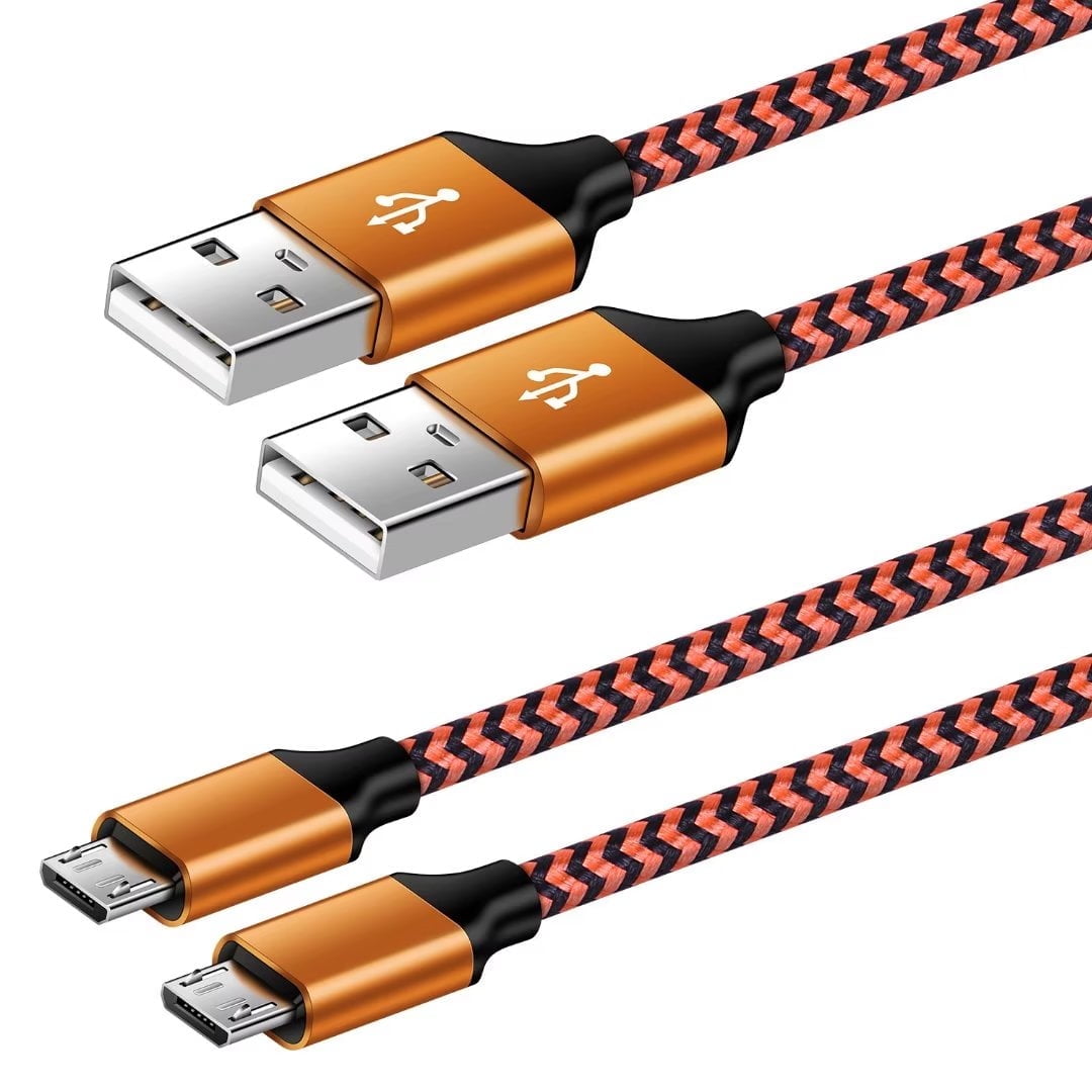 Micro Usb Cable 6ft 2 Pack,ABCPOW Android Cables Nylon Braided USB ...