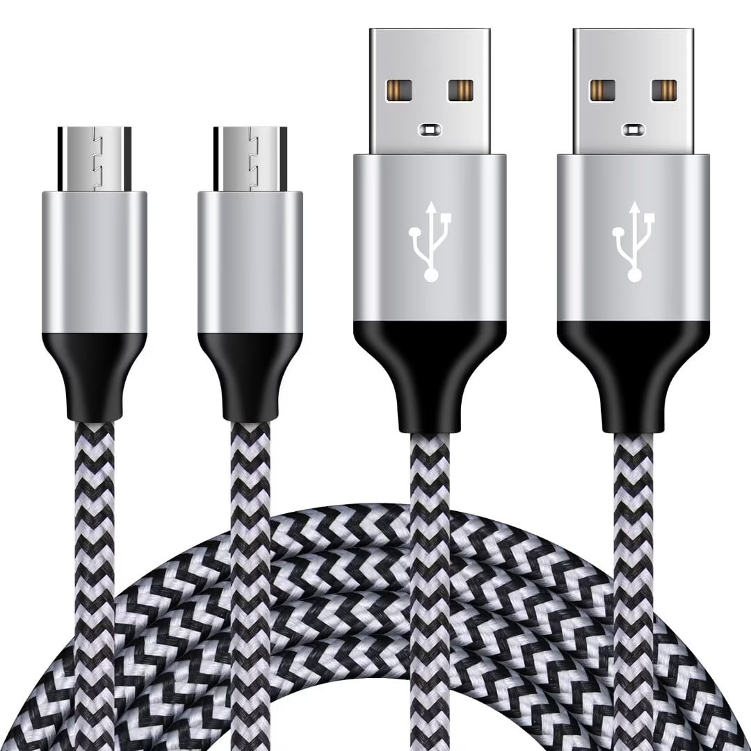 Micro Usb Cable 6ft 2 Pack,AILKIN Android Cables Nylon Braided USB ...