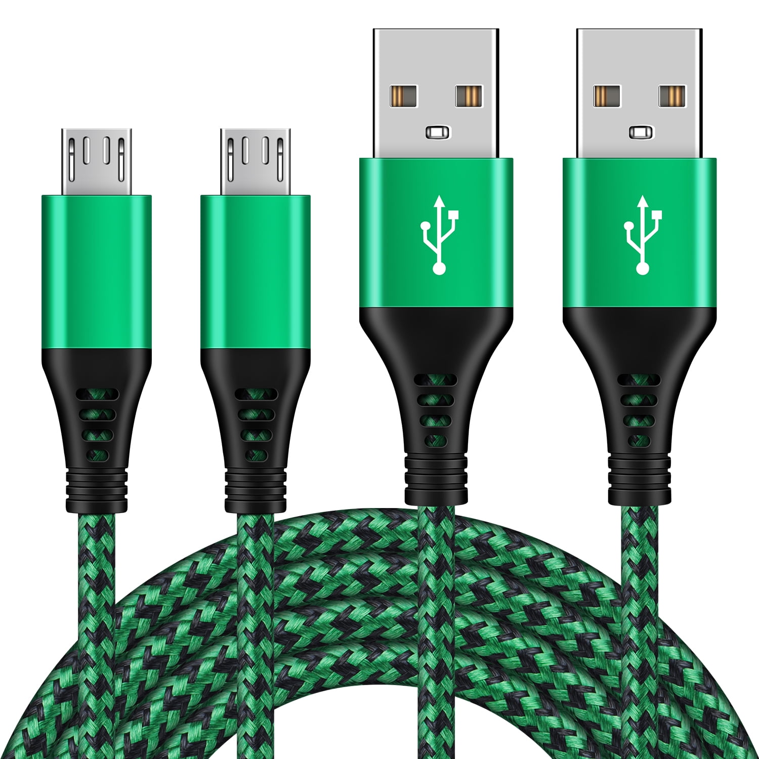 Micro Usb Cable 6ft 2 Pack,Android Charger Cable Nylon Braided Micro ...