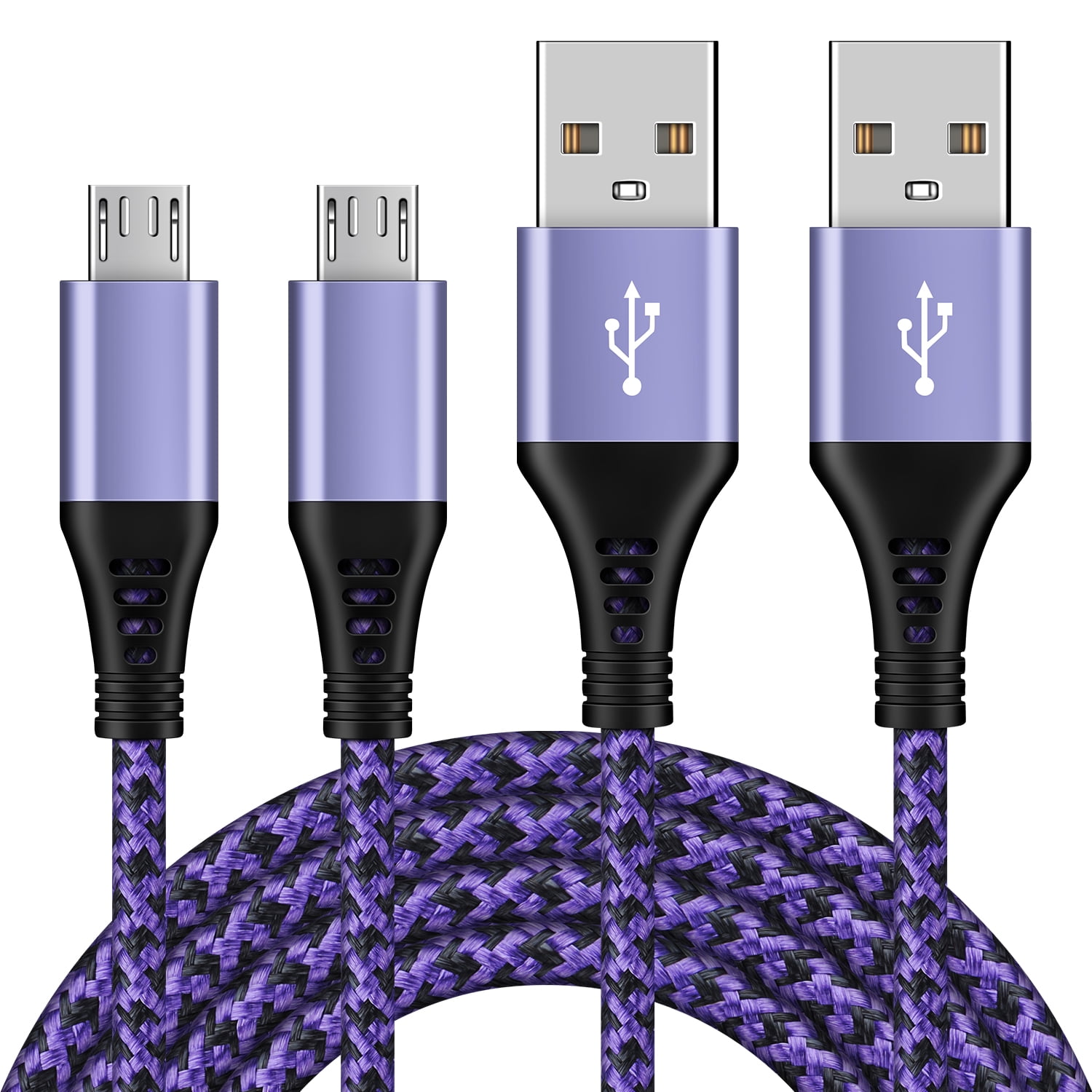 Micro Usb Cable 6ft 2 Pack,Android Charger Cable Nylon Braided Micro ...