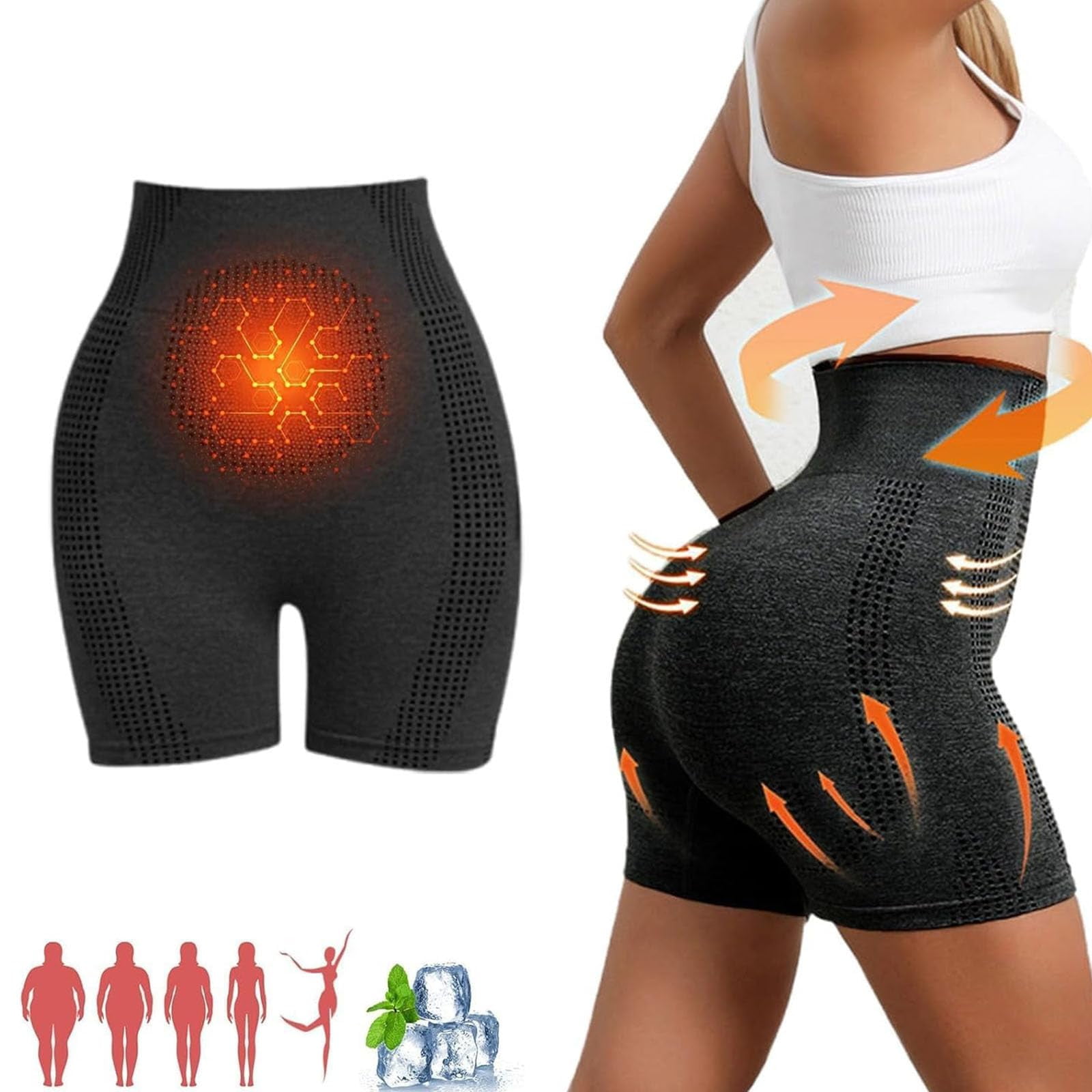 Micro Vibration Massage & Ice Silk Ion Fiber Repair Shaping Shorts ...